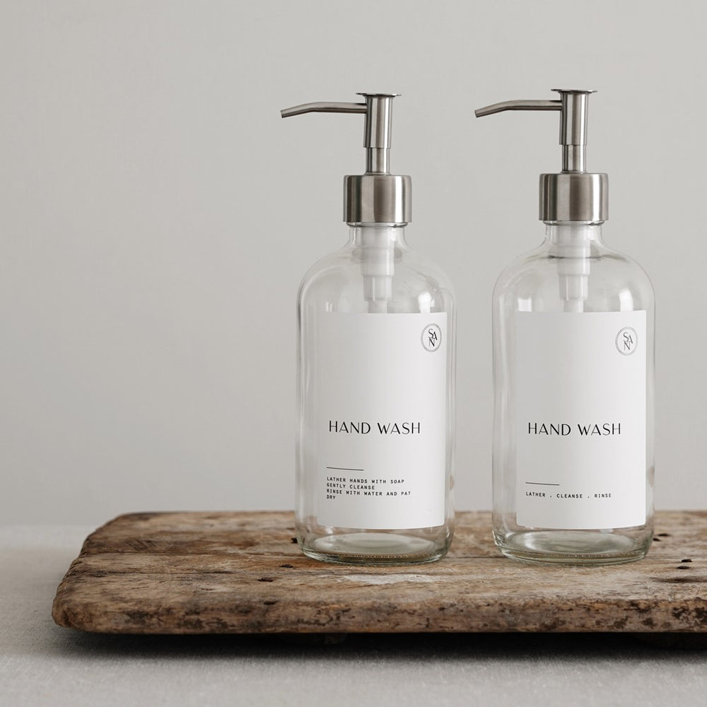 Duo Luxury Clear Glass Pump Bottles With Metal Pump Lid 500ml - Deux K ...