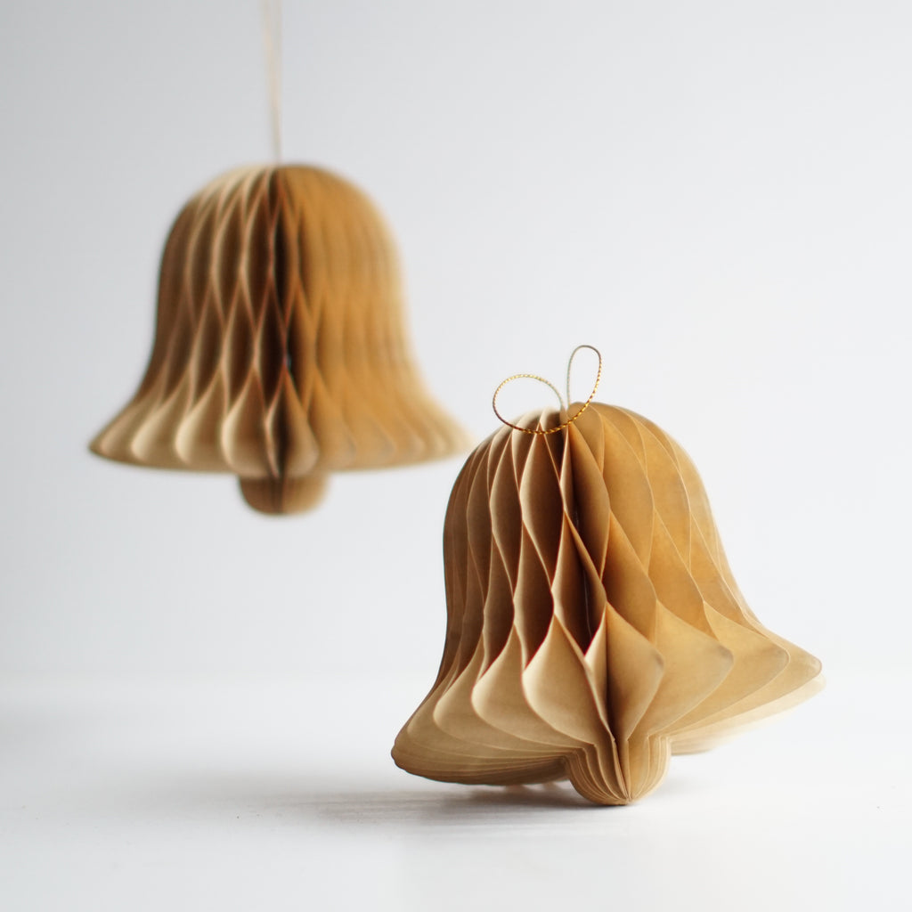 Bell Shaped Tan Foldable Christmas Decor – So At Nature