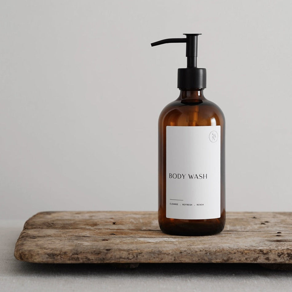 Duo Luxury Amber Glass Pump Bottles With Metal Pump Lid 500ml - Deux ...