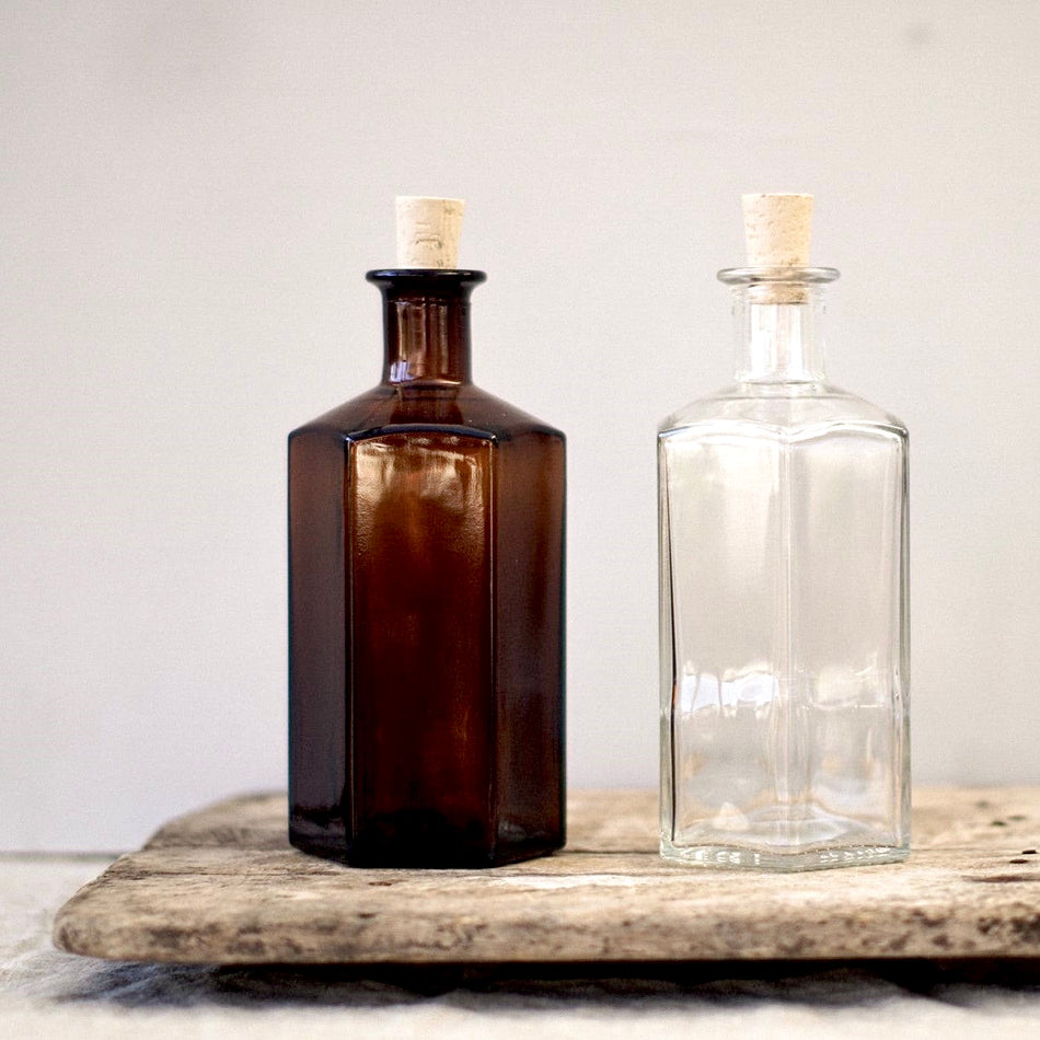 Hexagonal Glass Bottle with Cork Lid - Kuusi – So At Nature